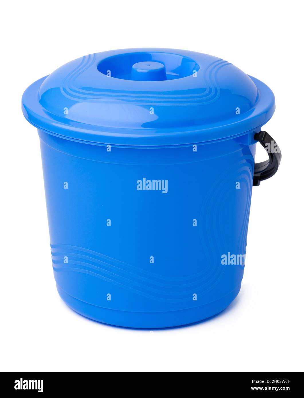Single plastic bucket isolated on a white background Stock Photo - Alamy