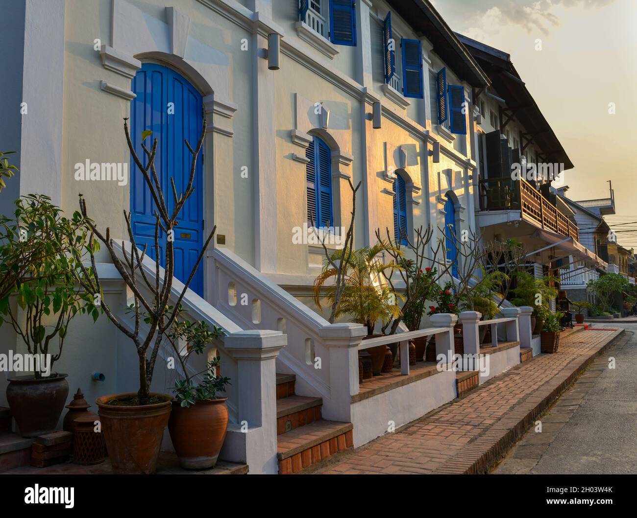Architecture of old town in Luang Phrabang, Laos. The city was the ...