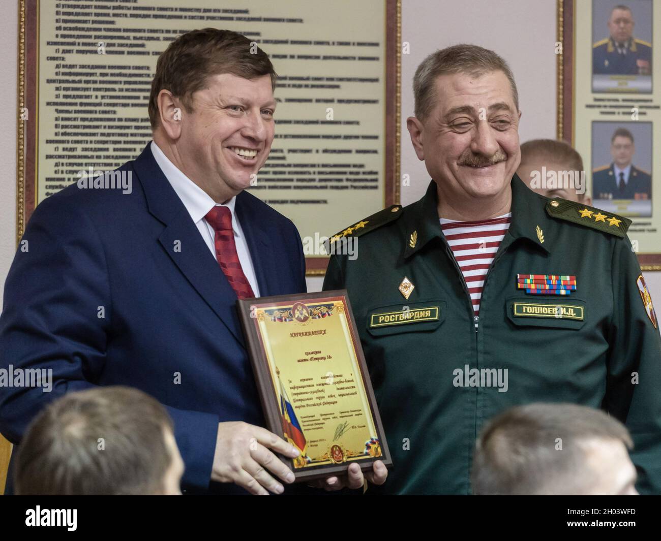 General Igor Golloyev (right), commander of the Central District of the ...