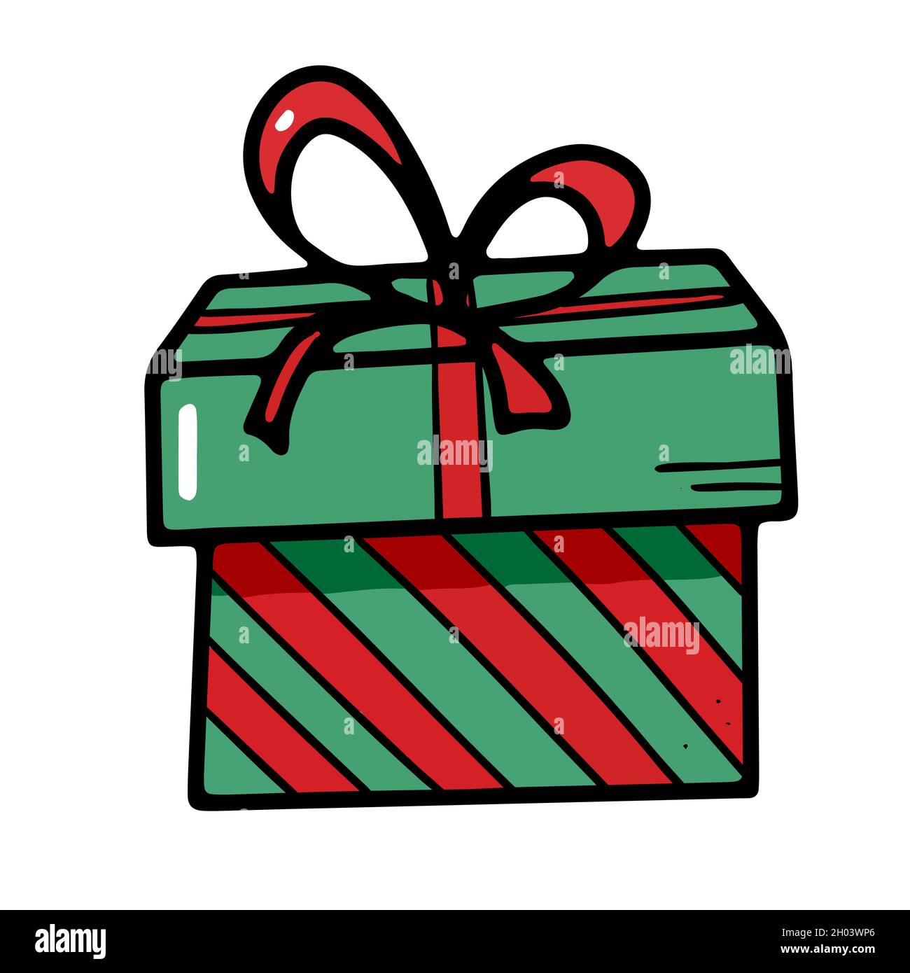 Gift box decorated bow Cut Out Stock Images & Pictures - Alamy
