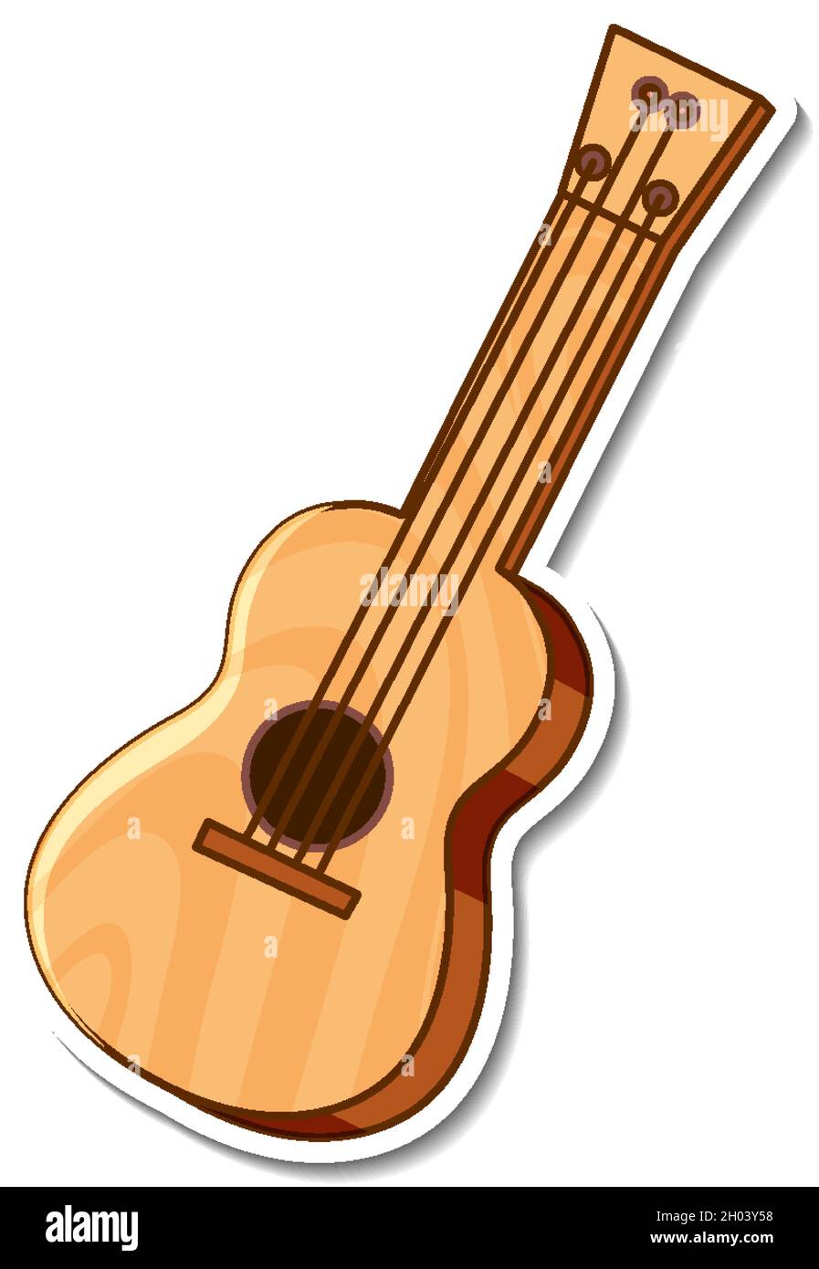 Sticker classical wooden guitar illustration Stock Vector Image & Art ...