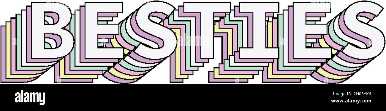 Besties Logo Design on White Background illustration Stock Vector Image ...