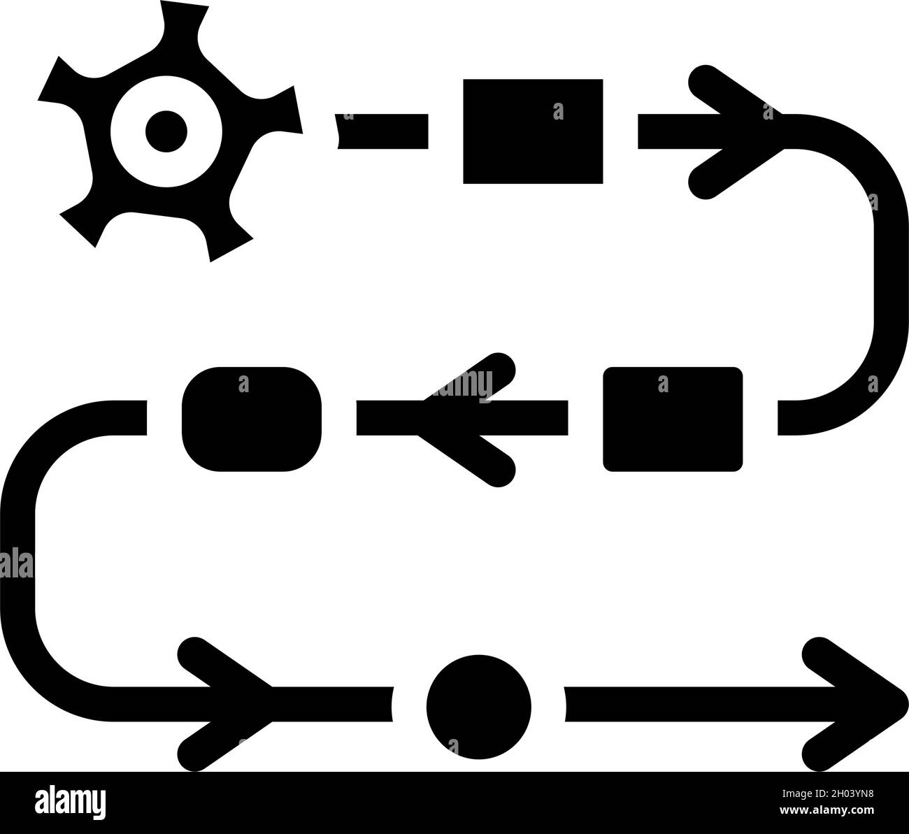 production stages at enterprise glyph icon vector illustration Stock ...