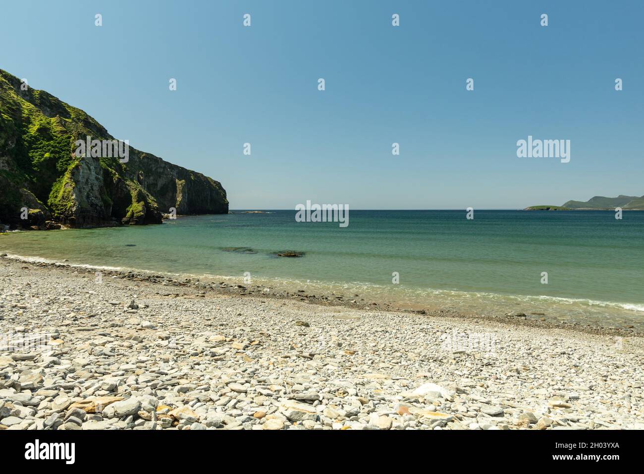 Shot of the ocean from the Keel beach on Achill Island, County Mayo ...