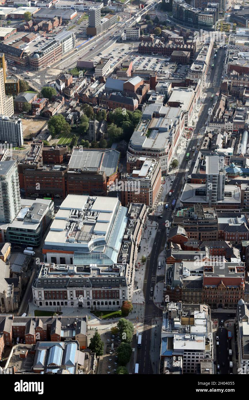 aerial view of The Headrow looking east towards the bottom of Eastgate ...