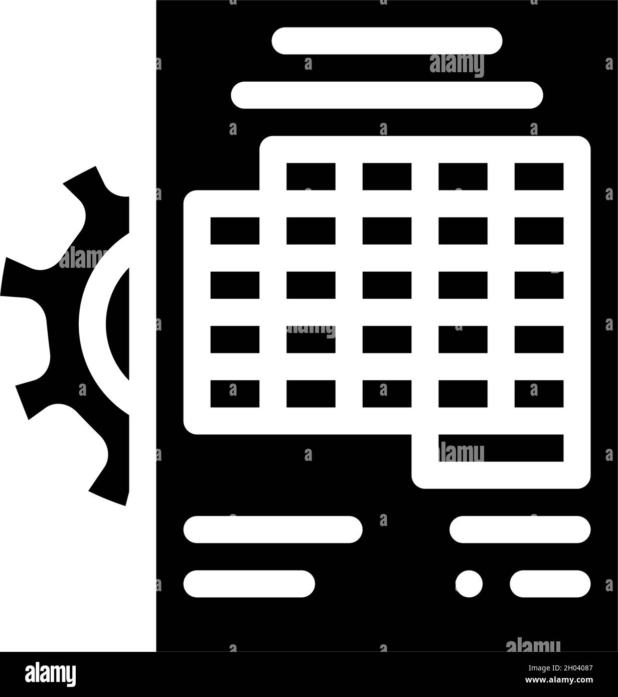 accounting working process erp glyph icon vector illustration Stock ...