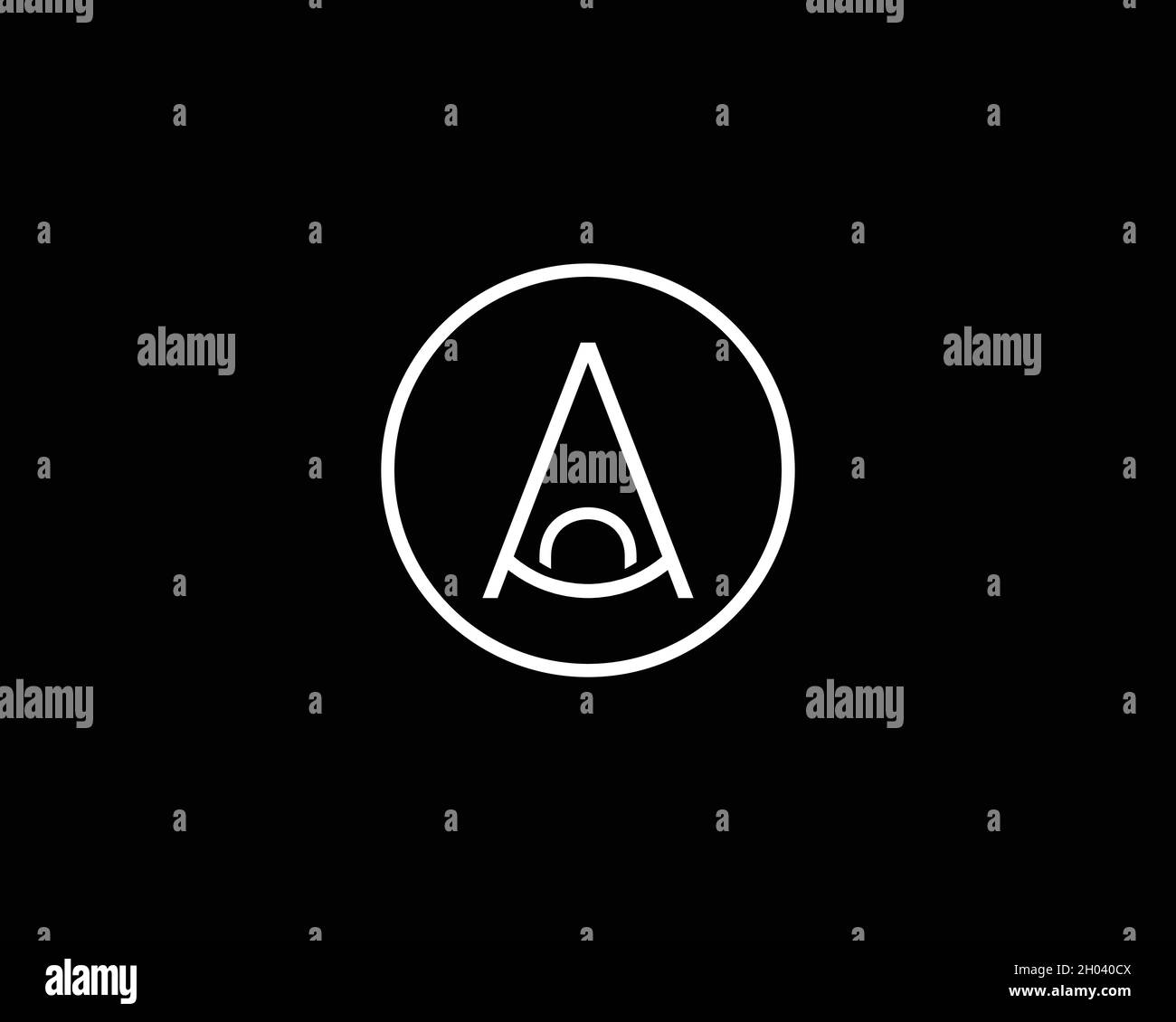 Creative letter A line logo with another letter D inserted inside in ...