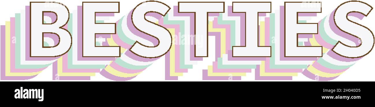 Besties Logo Design on White Background illustration Stock Vector Image ...