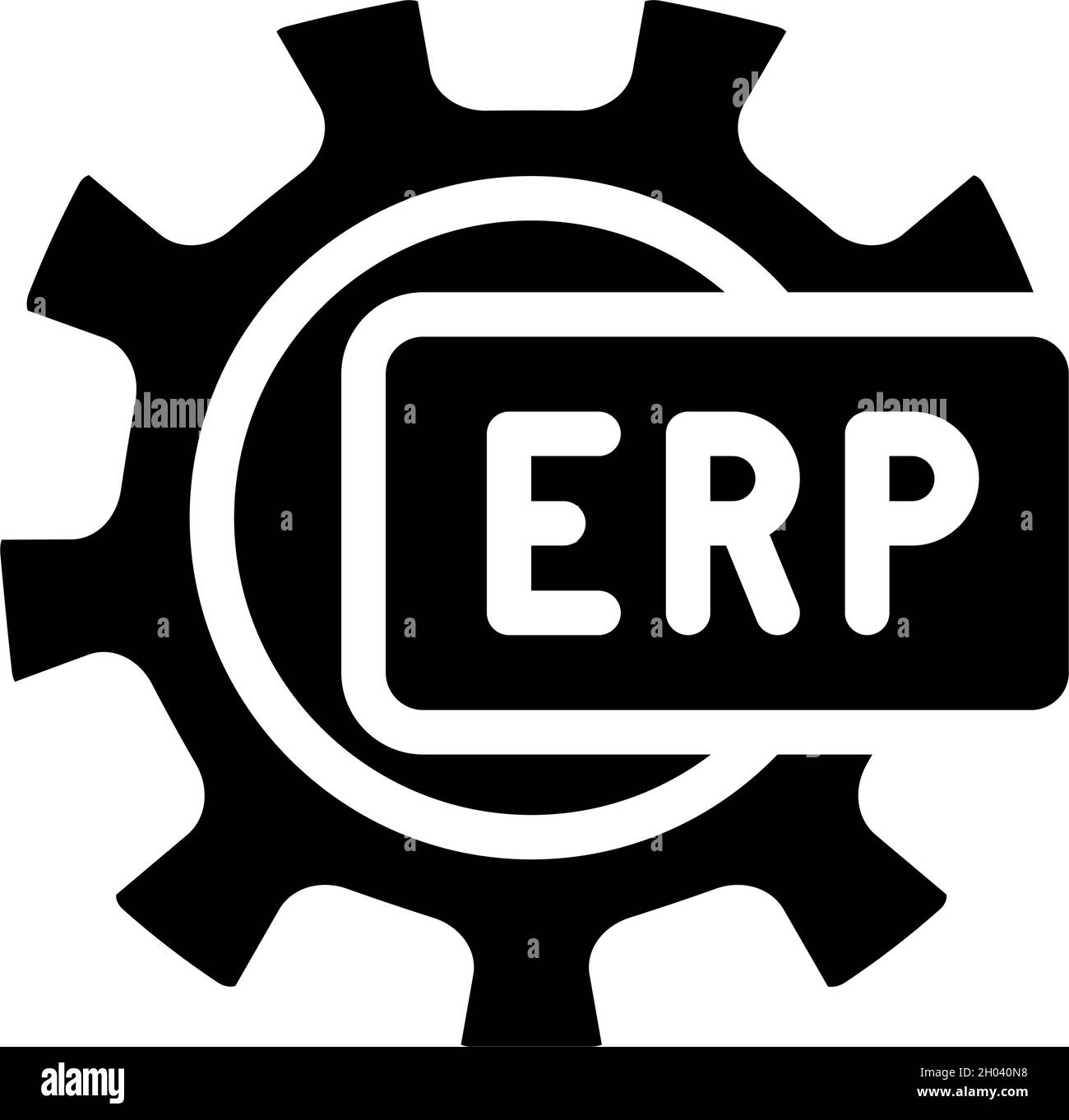Erp Working Processing Glyph Icon Vector Illustration Stock Vector Image And Art Alamy