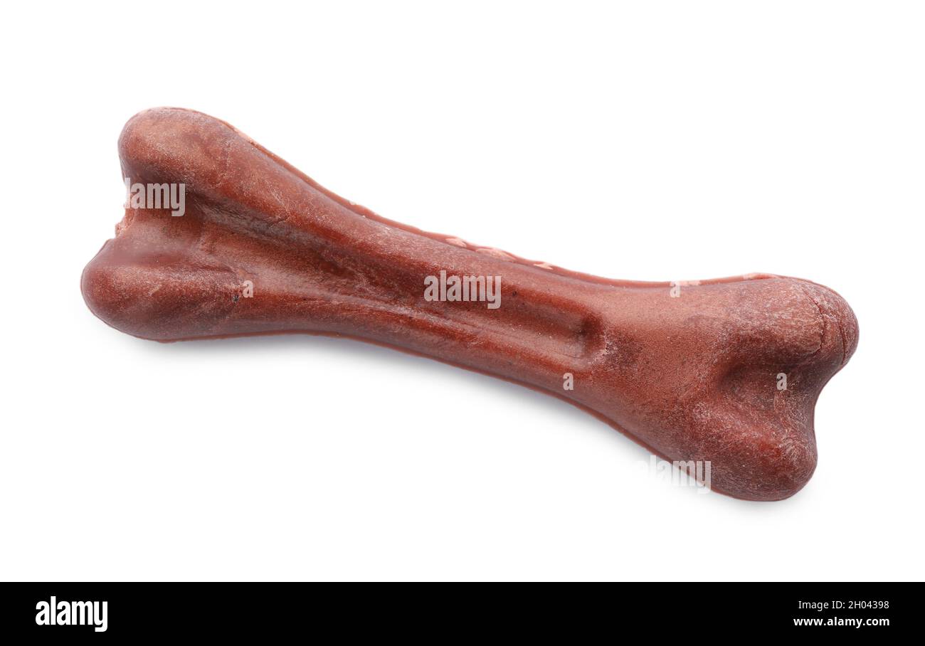 Chew bone for dog on white background. Pet care Stock Photo - Alamy
