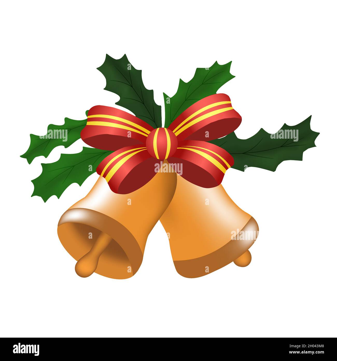 Beautiful Christmas bells isolated on white background. Stock vector ...