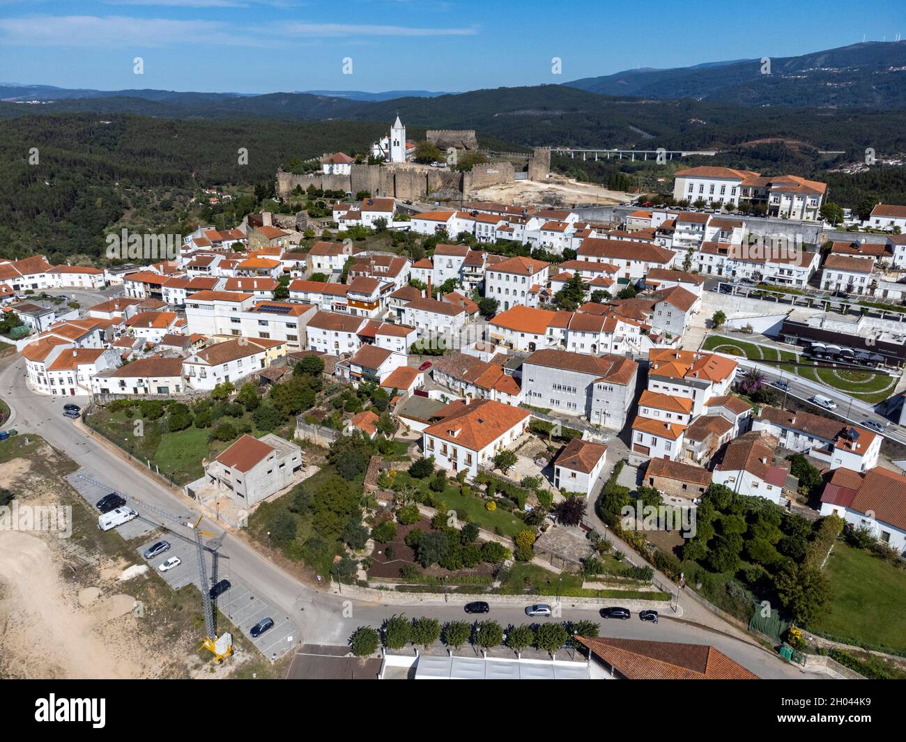 Skyline of Penela with the medieval castle on top, Penela, Portugal ...