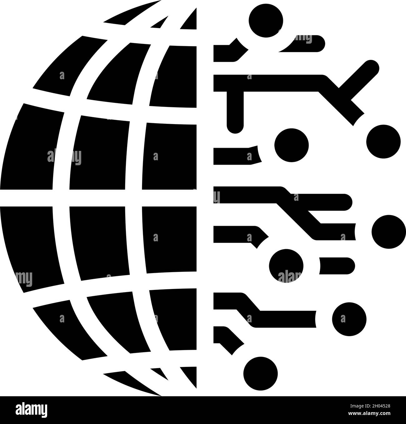 digitalization global business glyph icon vector illustration Stock ...