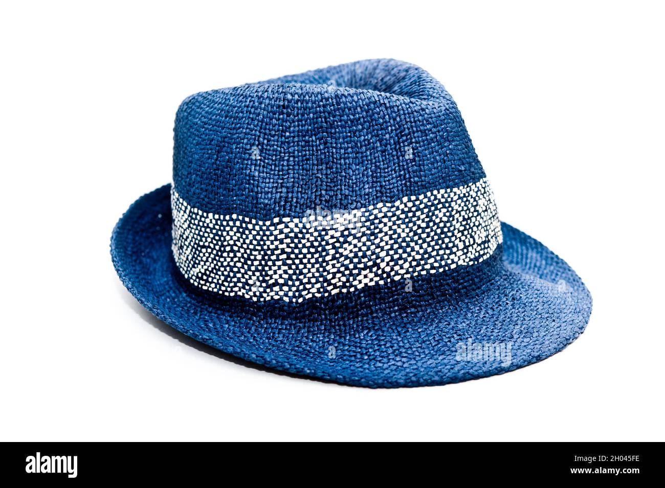 blue Trilby hat isolated Stock Photo - Alamy