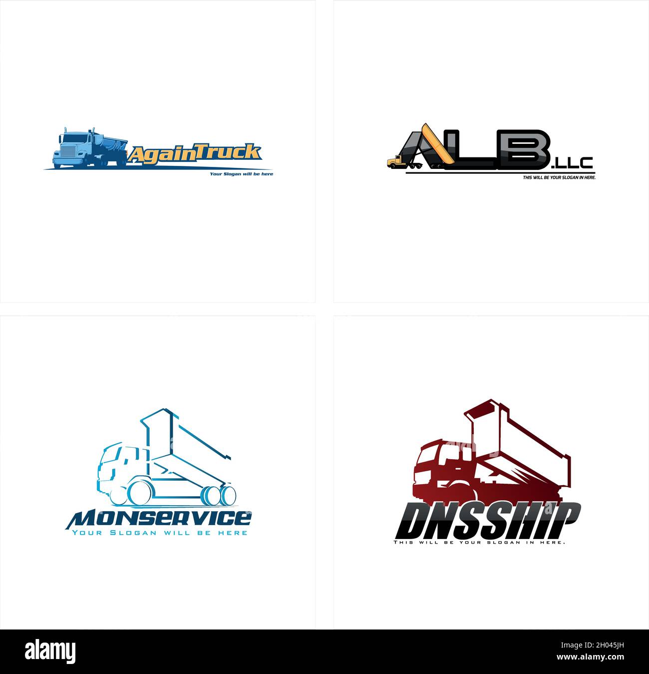 Set of truck container logo design Stock Vector Image & Art - Alamy
