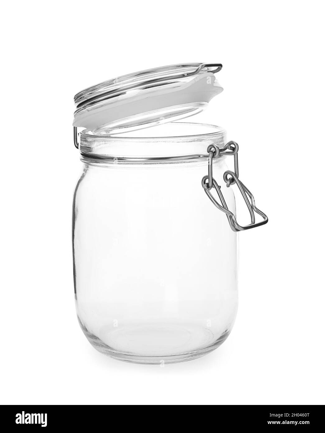Empty glass jar on white background Stock Photo - Alamy