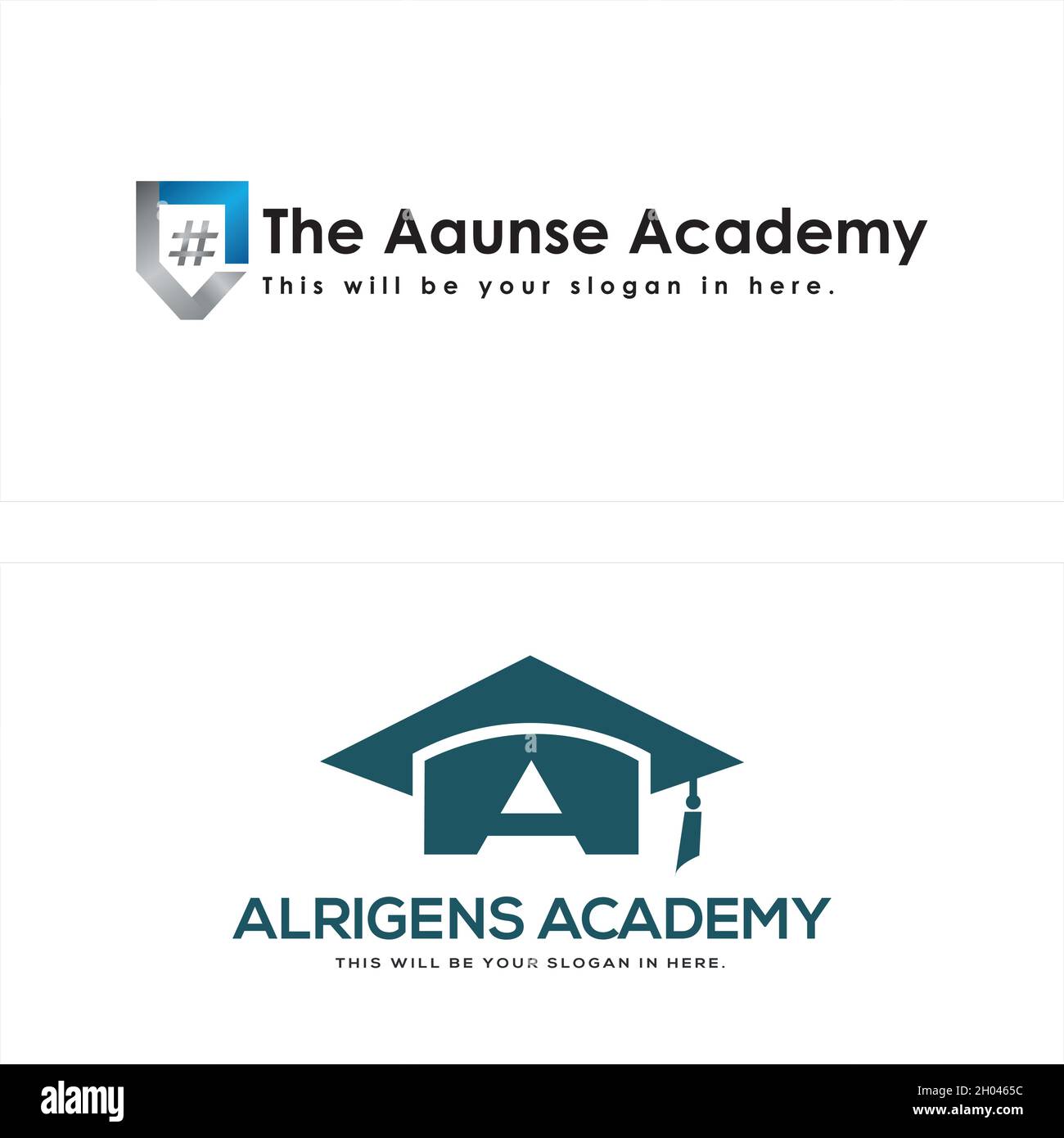 Initial logo academy graduation cap design vector Stock Vector Image ...