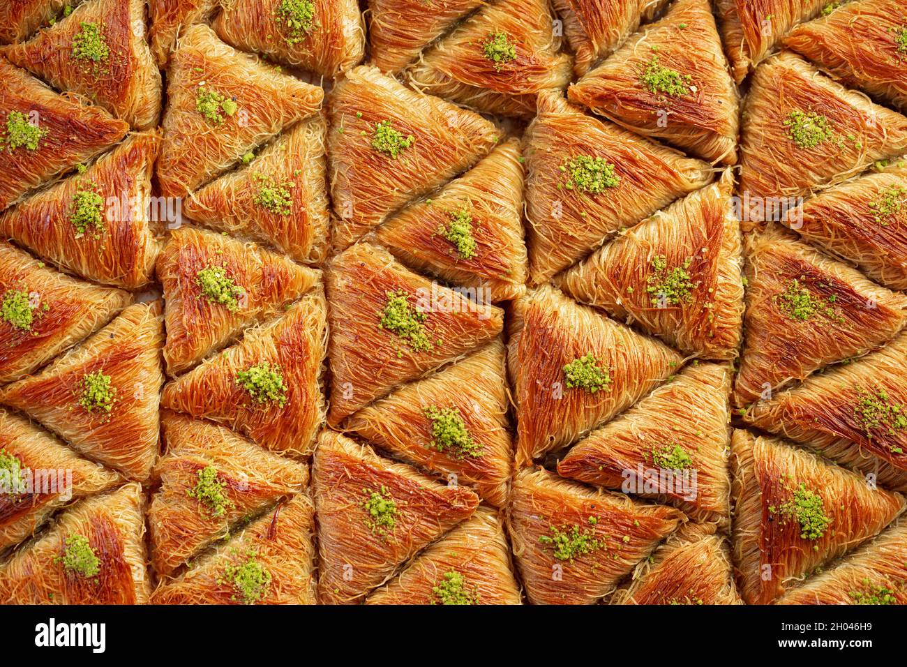 Top view food pattern texture of Turkish baklava Stock Photo - Alamy