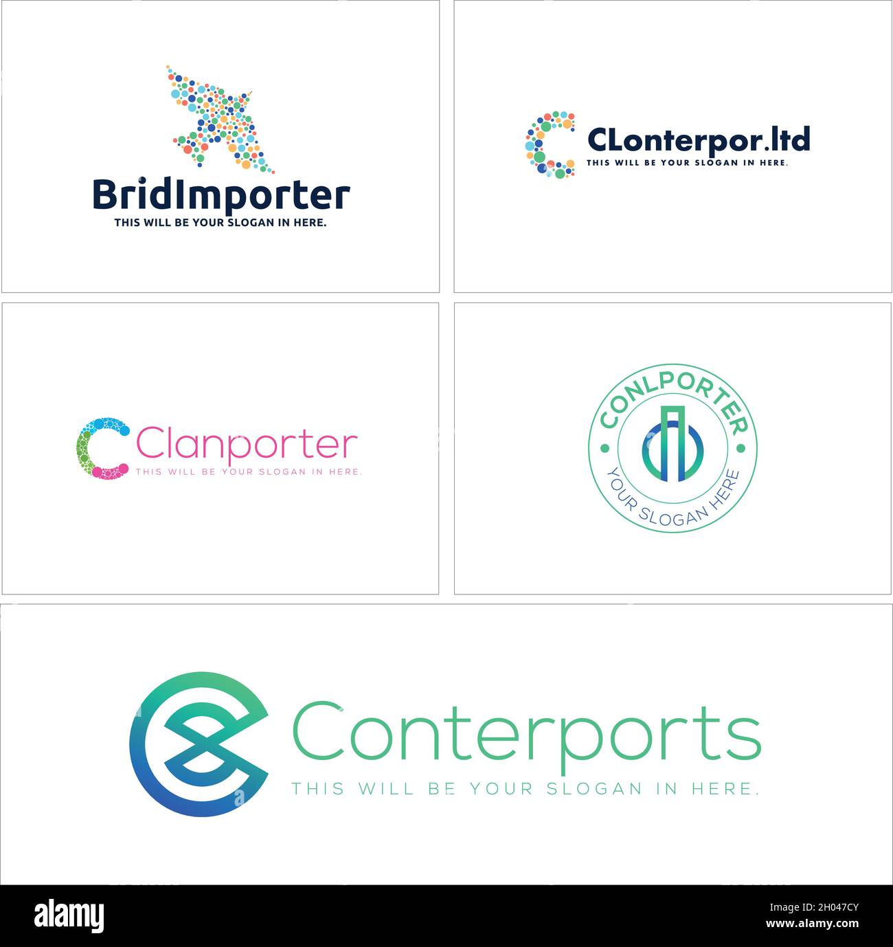 Colorful initial letter C bird business company logo design Stock ...