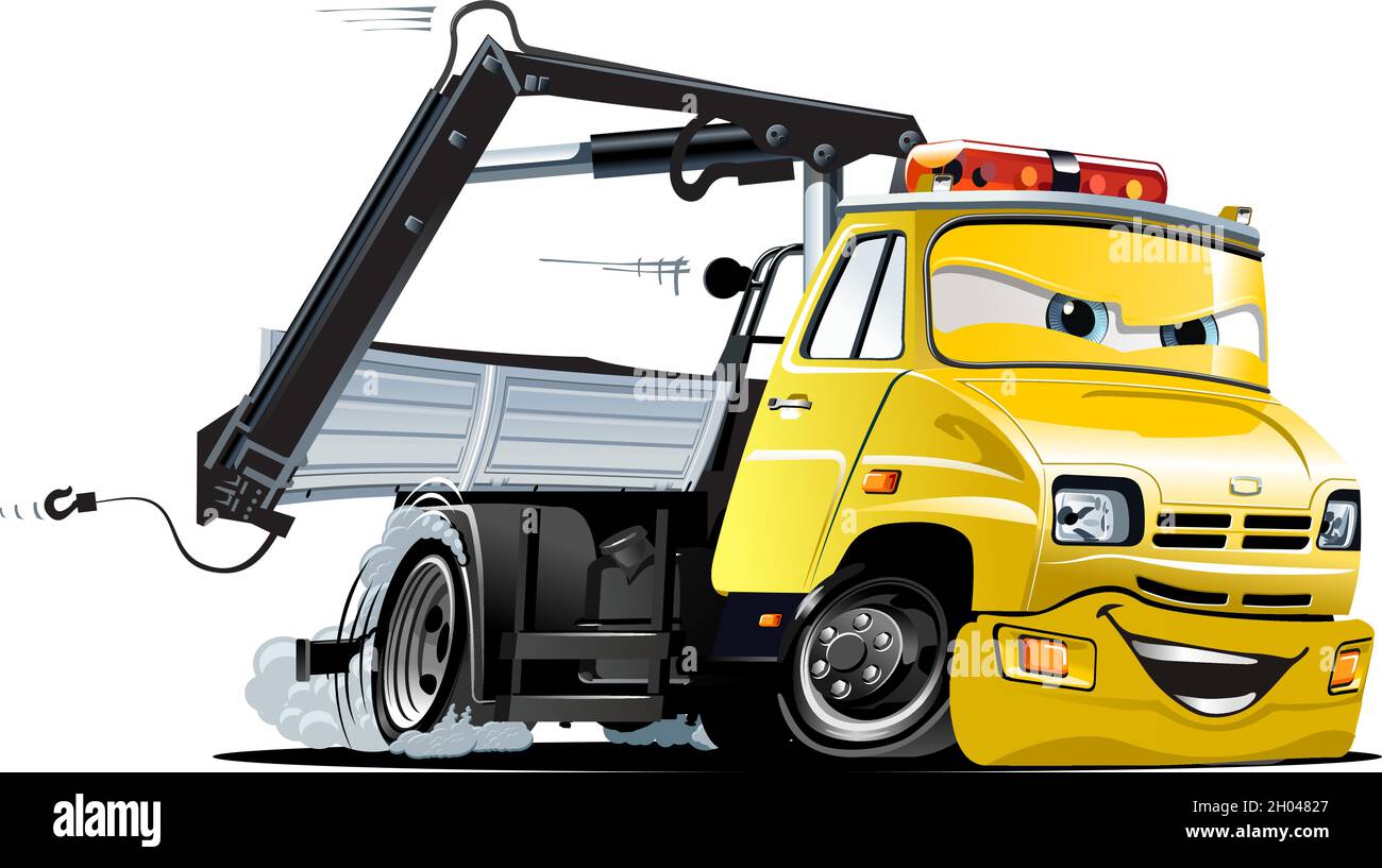 Vector Cartoon Tow Truck. Available EPS-10 vector format separated by ...