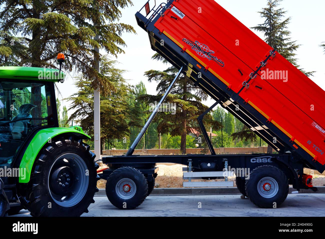 New Tractor Models at Agricultural Exhibition for Display Outdoor Stock ...