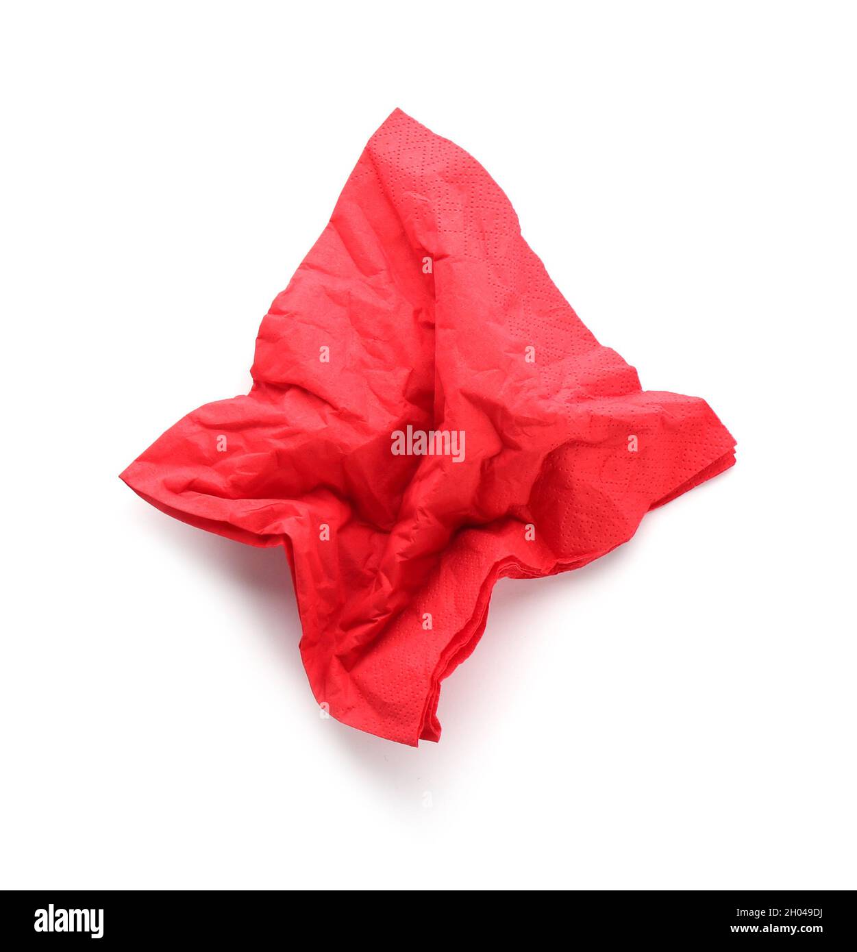 Crumpled paper napkin on white background, top view Stock Photo - Alamy