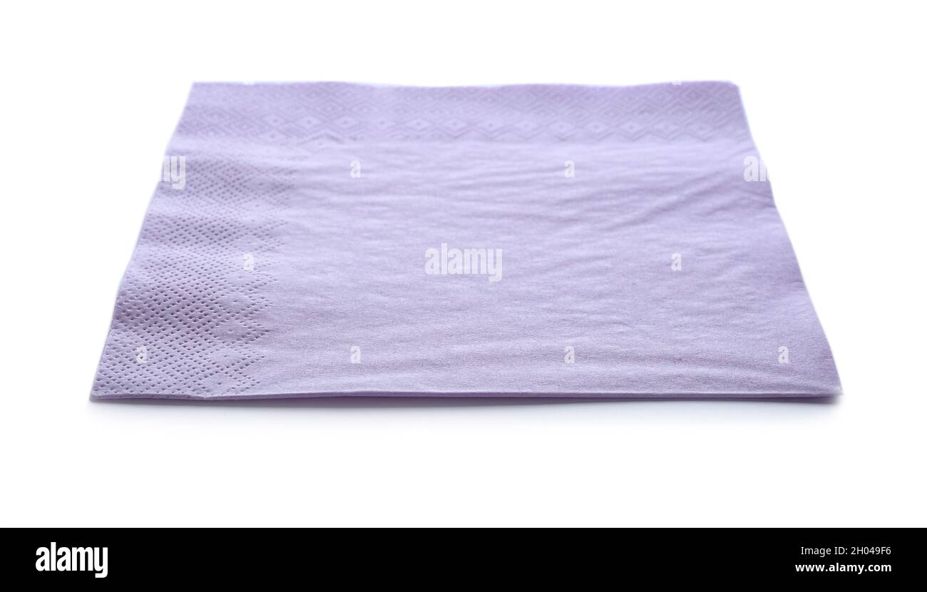 Paper napkin on white background. Personal hygiene Stock Photo - Alamy