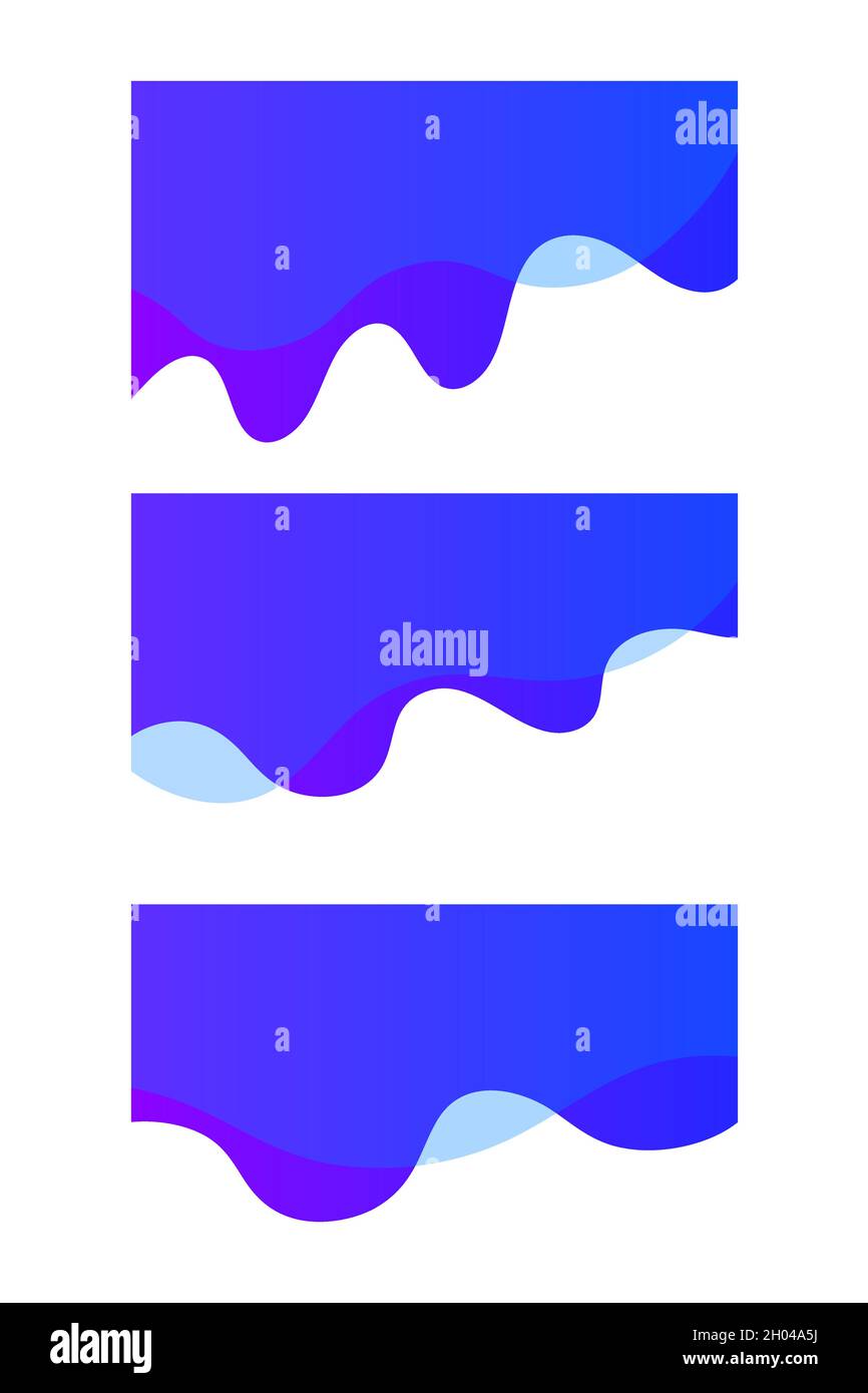 Set of smooth wavy elements. Wave shape. Decorative vector illustration ...