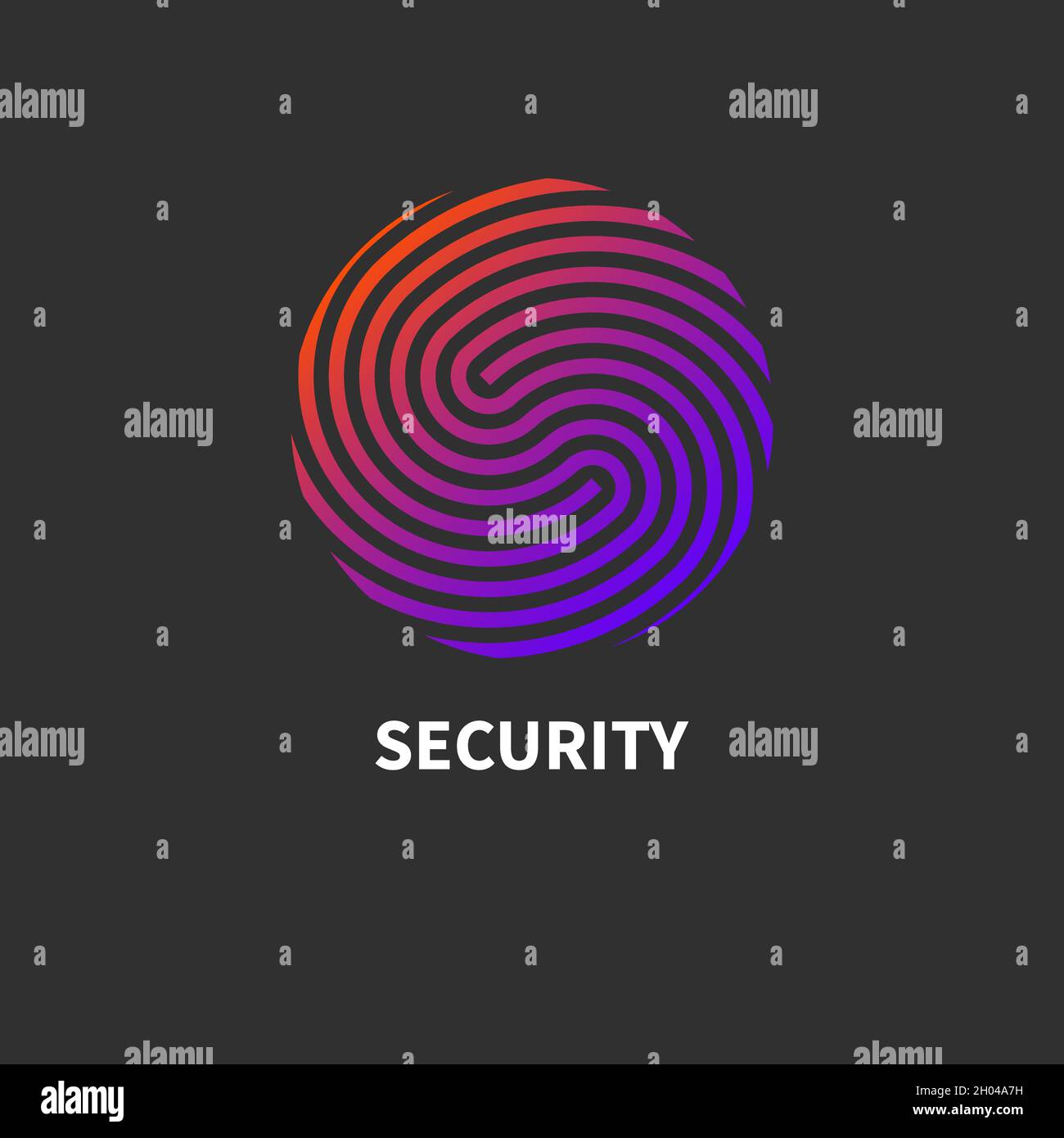 Security icon. Security round logo. Identification symbol, sign ...