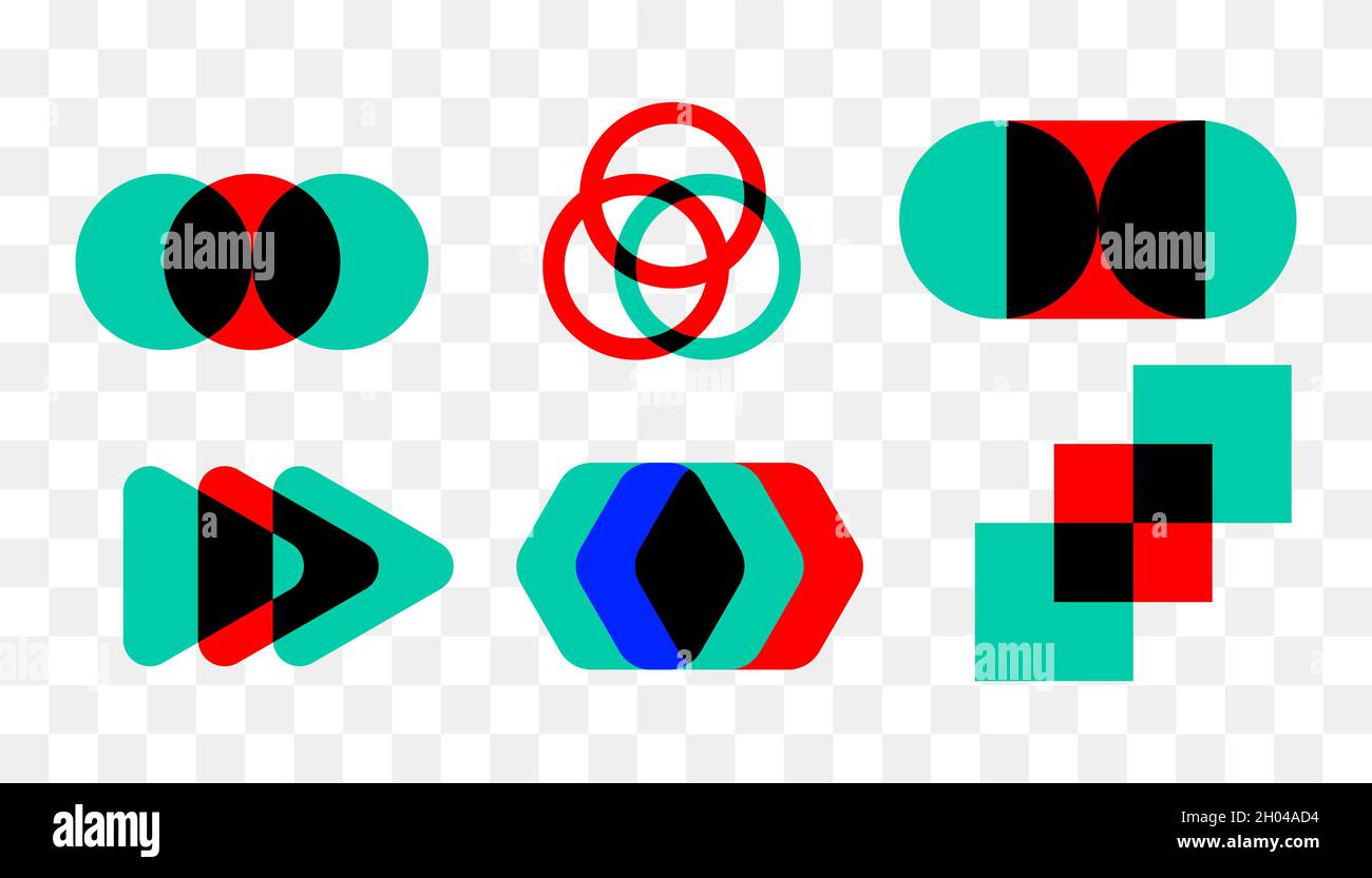 Set of geometric abstract overlap shapes Stock Vector Image & Art - Alamy