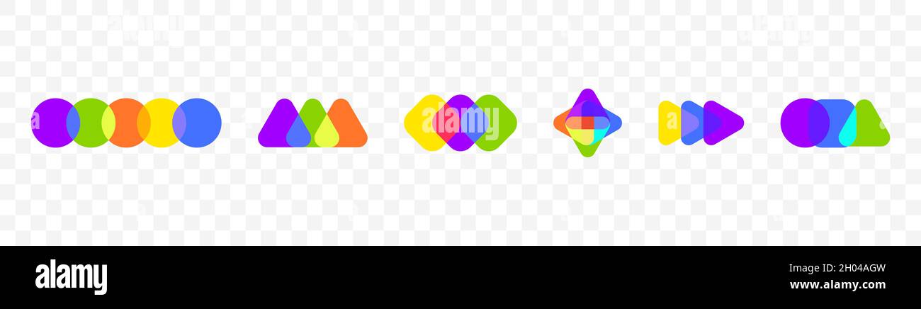 Geometric element of logo. Overlap colorful geometric shapes Stock ...