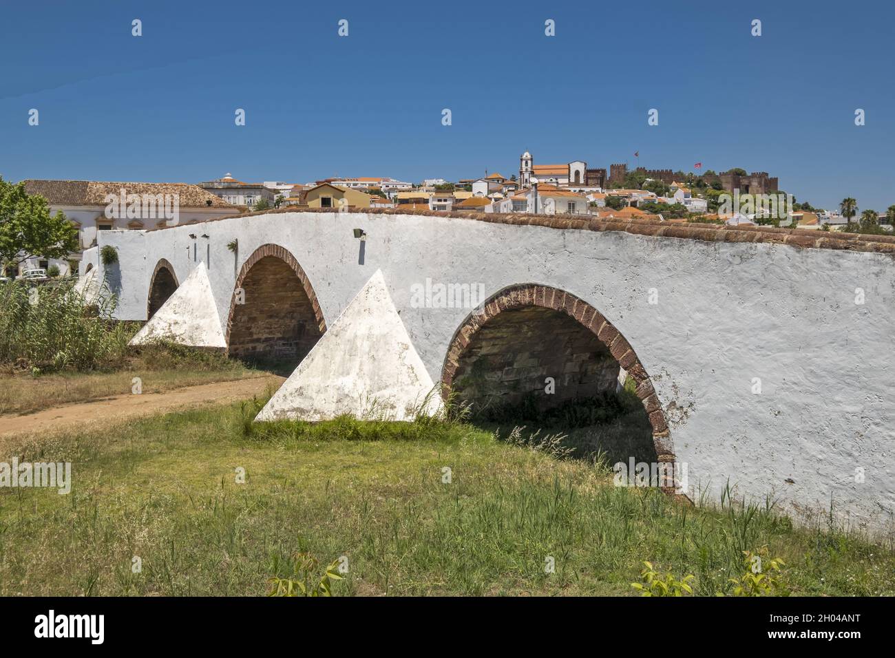 Ancient Roman Bridge Over Arade River In Silves, Algarve Portugal Stock ...