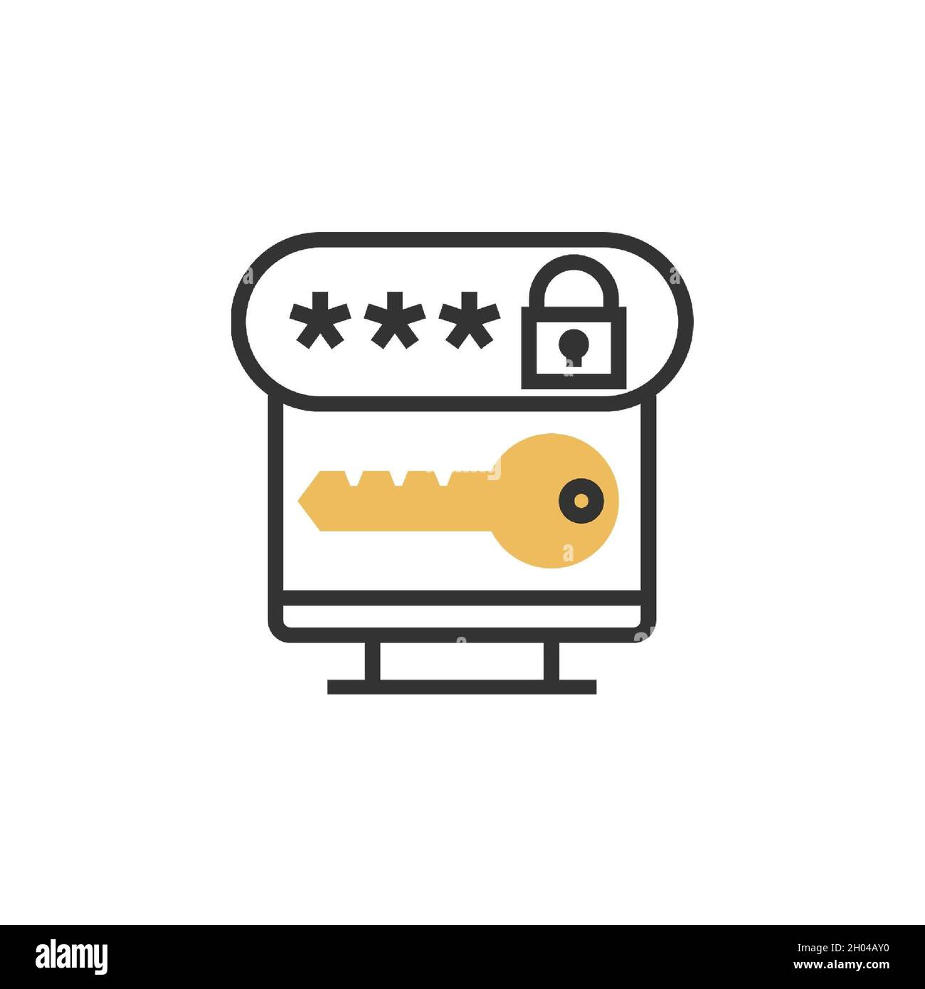 Digital illustration of internet password security concept isolated on ...