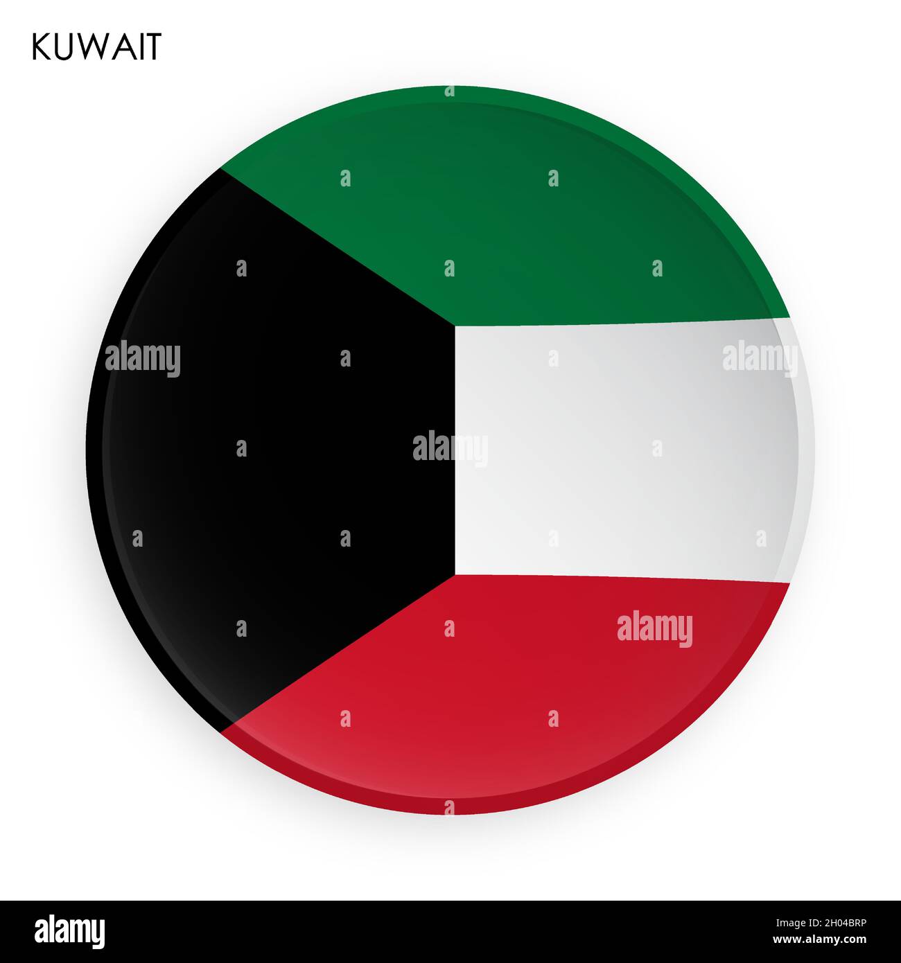 KUWAIT flag icon in modern neomorphism style. Button for mobile ...