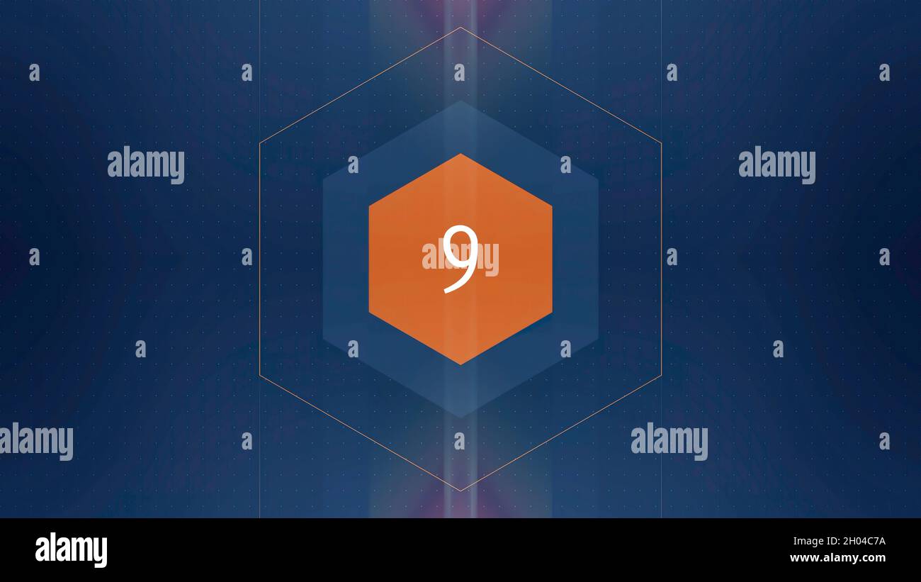 The number 9 appears and has glow and light streaks. Numbers Animation ...