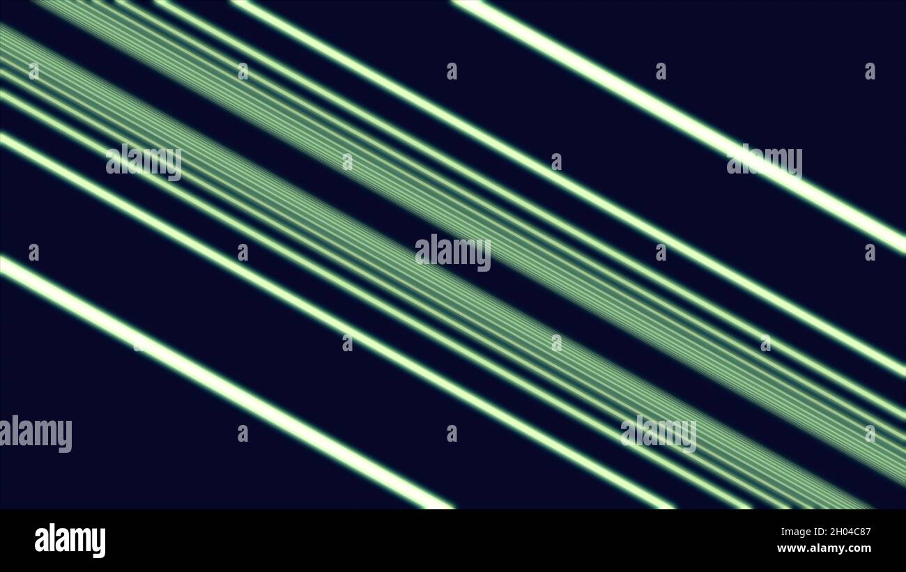 Green lines moving on black background. Cycled animation. Green lines ...