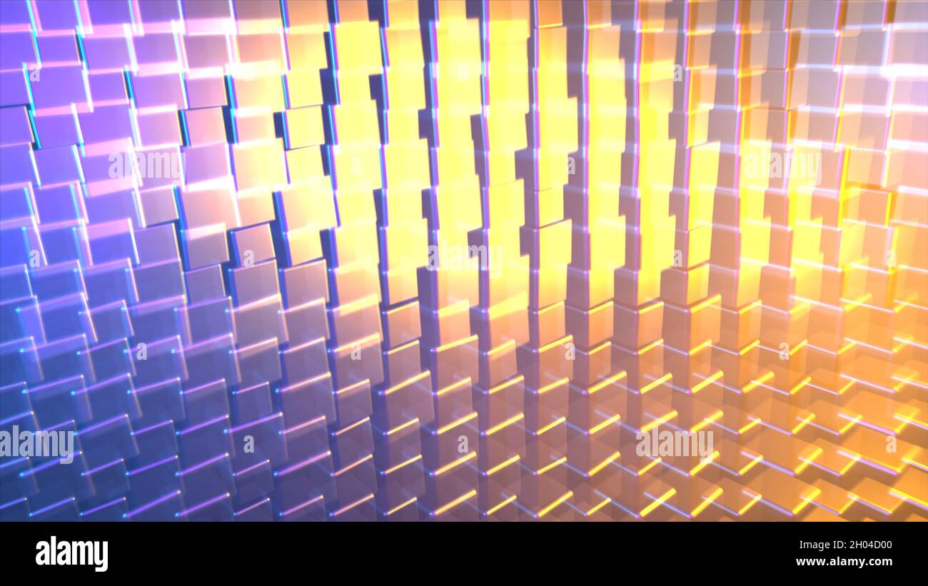 Amazing animated background of 3d multicolored glittering cubes ...