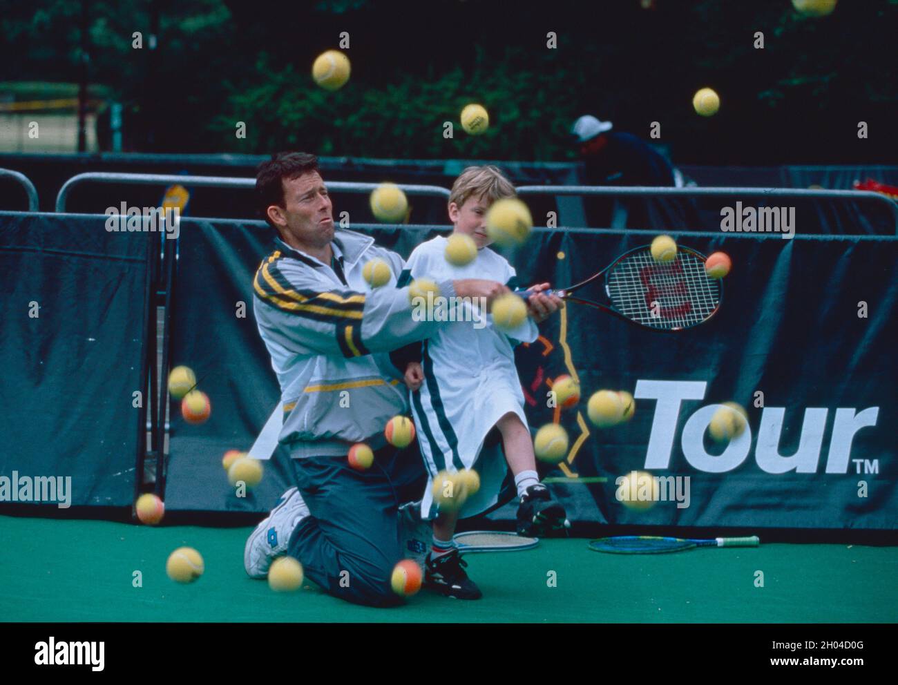 British tennis player Jeremy Bates, wife Ruth, and son Joshua, Stella ...