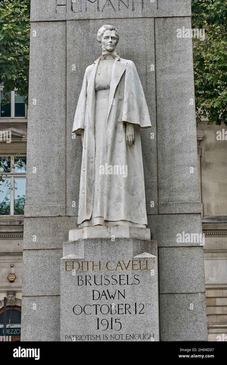 edith cavell statue central London Stock Photo - Alamy