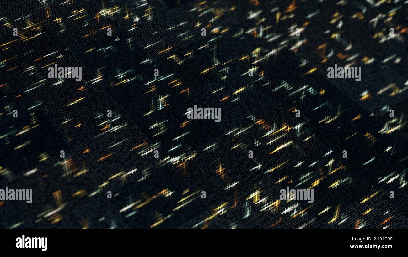 Abstract animation of digital abstract processes on the dark background ...