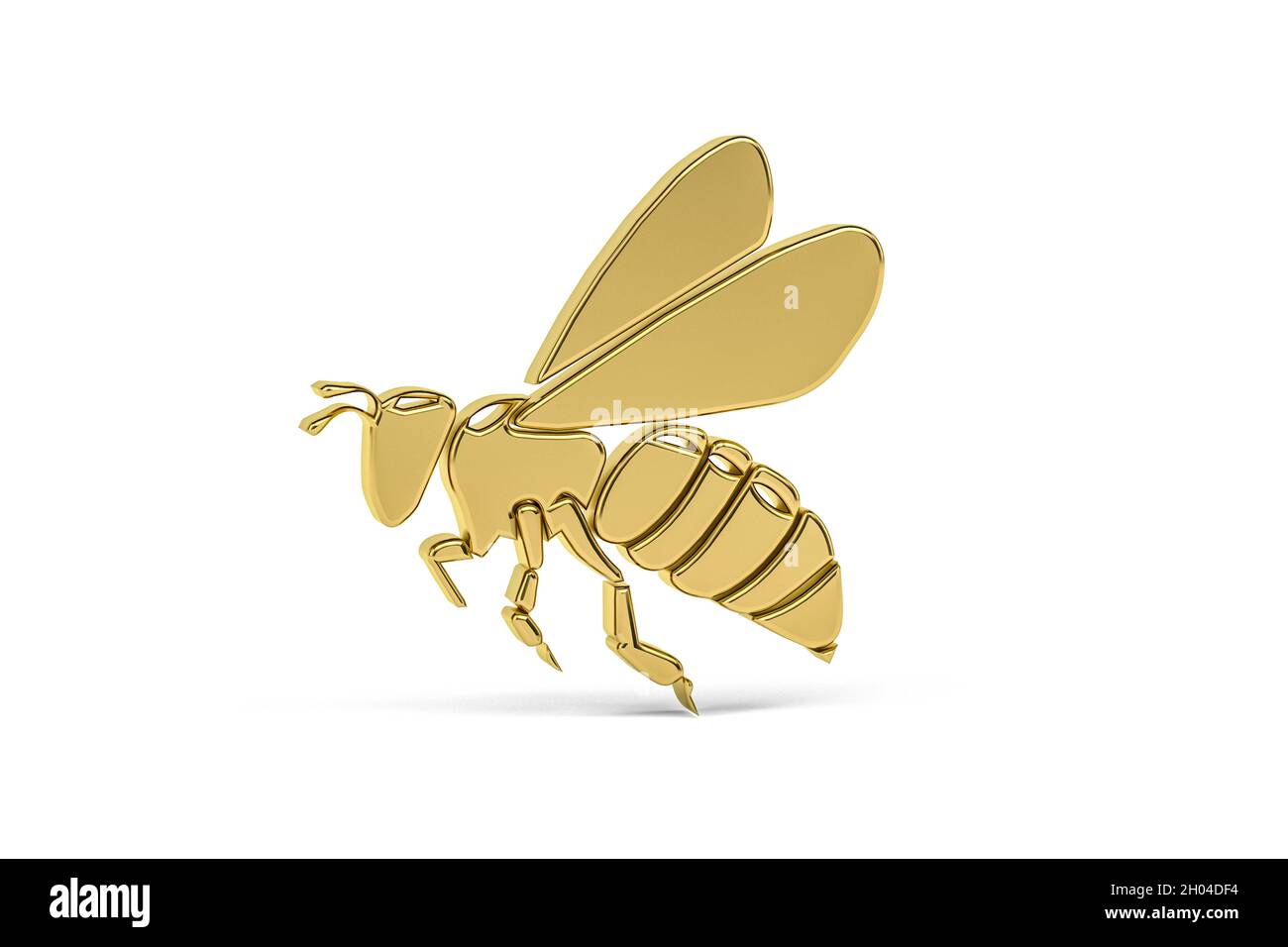 Golden 3d wasp icon isolated on white background - 3d render Stock ...