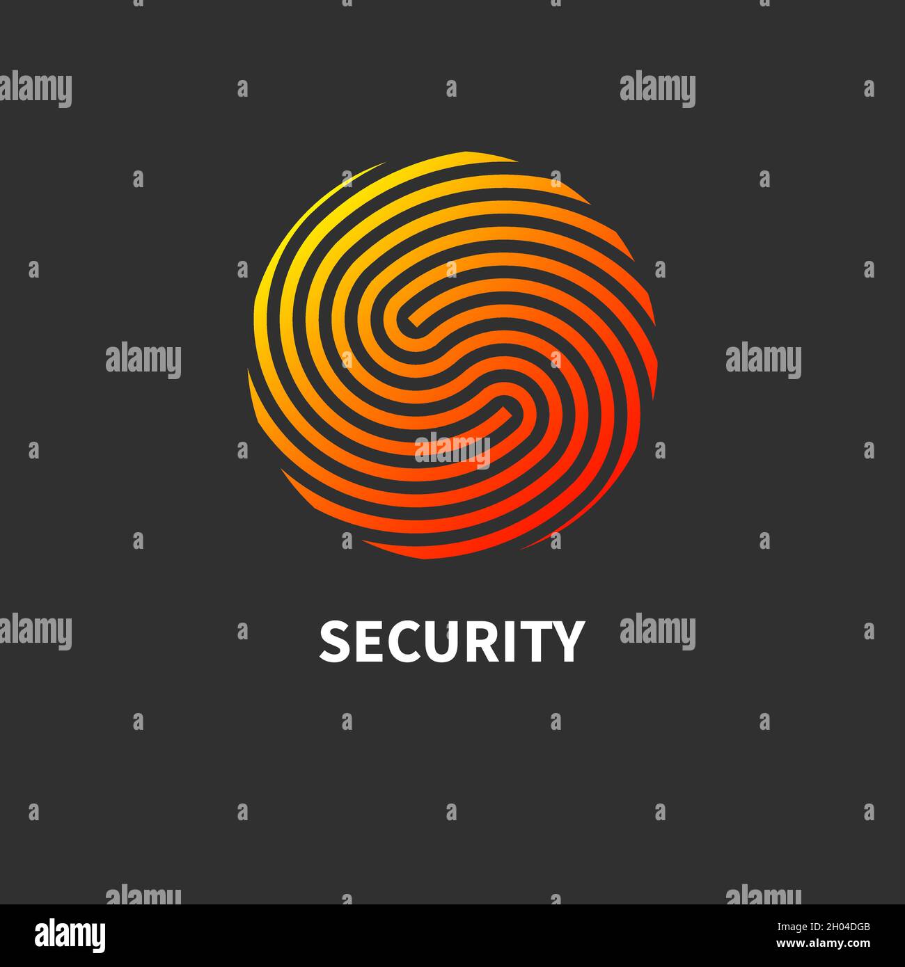 Security icon. Security round logo. Identification symbol, sign Stock ...