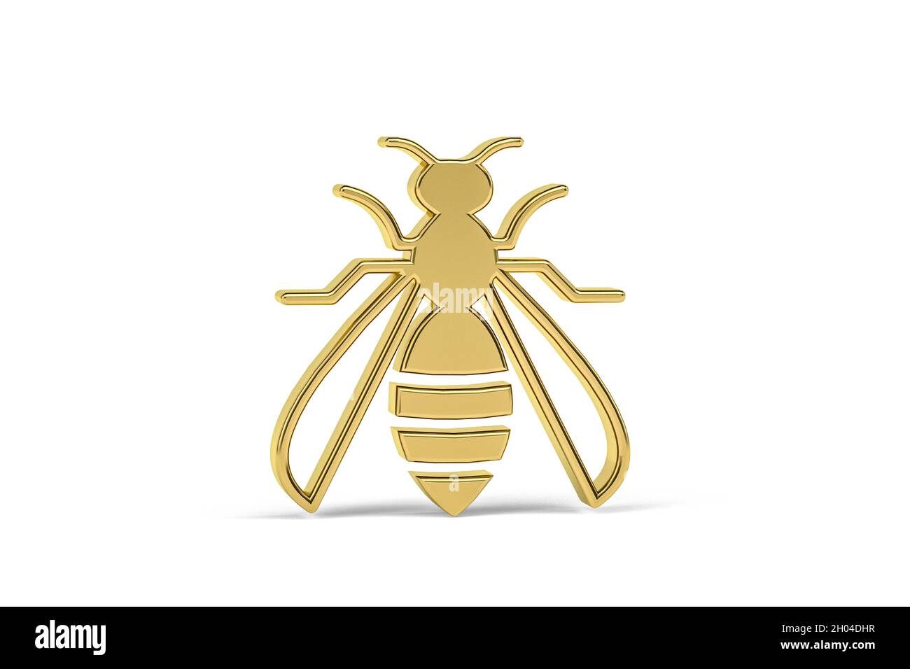 Golden 3d wasp icon isolated on white background - 3d render Stock ...