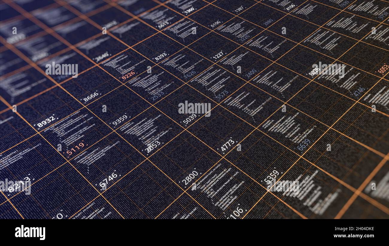 Futuristic Hi Tech Graphic Interface With Digital Code And Data Abstract Chart Of Automatically
