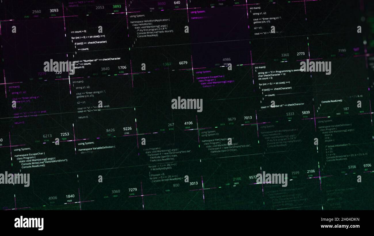 Computer Black Screen With Words And Code Processing Cyber Attack