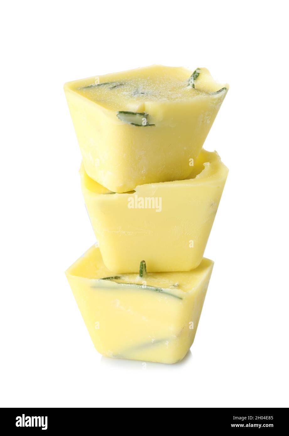 Rosemary and olive oil ice cubes on white background Stock Photo - Alamy
