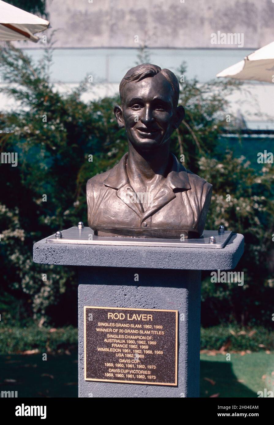 Australian tennis player Rod Laver's statue, 1990s Stock Photo - Alamy