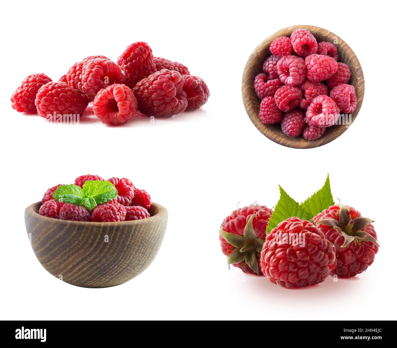 Raspberries isolated on white background. Raspberry with copy space for ...