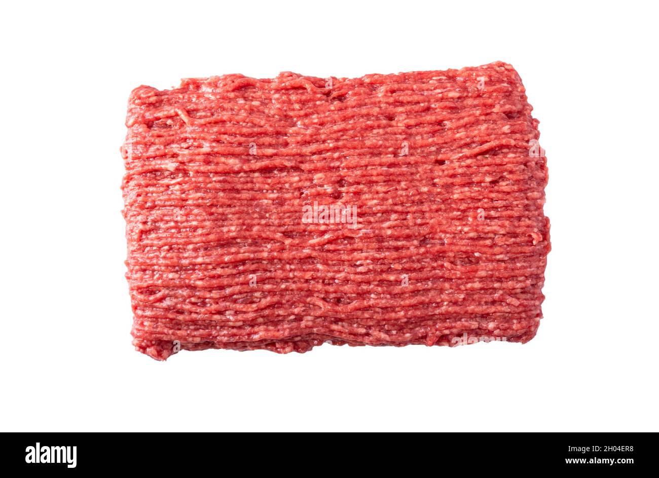 Minced meat isolated on white. Minced meat surrounded by white ...