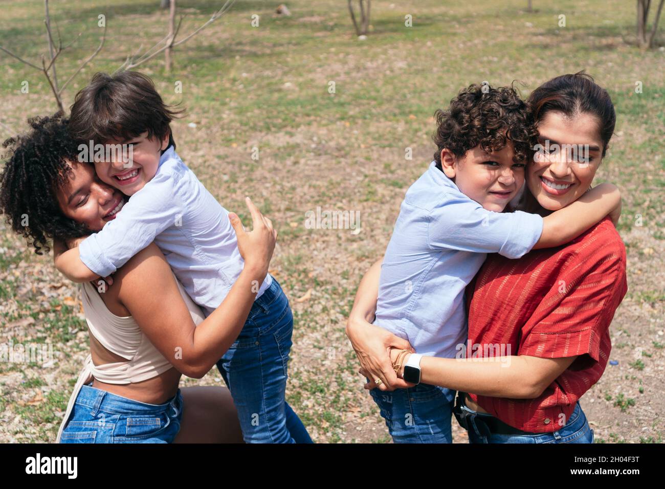 Family shares with their children Stock Photo - Alamy